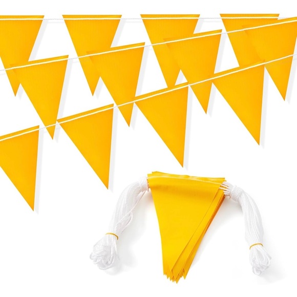 Other | Heavy Duty Yellow Pennant Banner Flags 15ft Construction Sites ...
